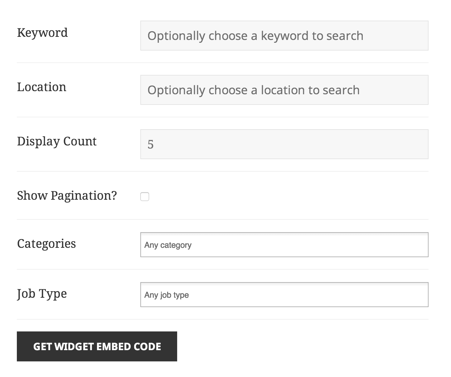 Embeddable Job Widget - WP Job Manager